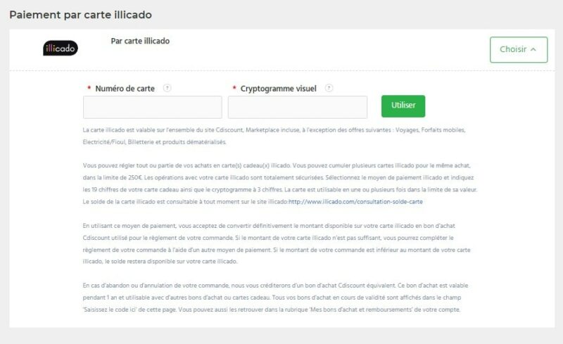 Comment utiliser une carte Illicado sur Cdiscount ? - Quels-sont.fr